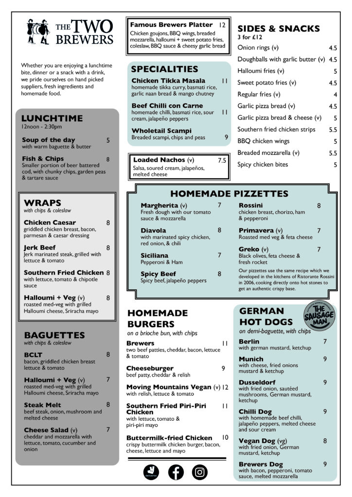 Food | The Two Brewers